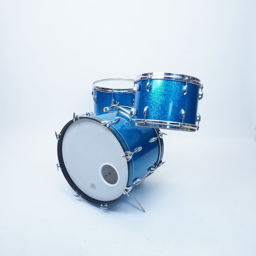 GRETSCH ROUND BADGE 3-PIECE SHELL PACK IN BLUE SPARKLE (HIRE ONLY ...