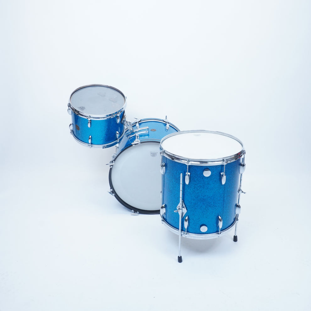 GRETSCH ROUND BADGE 3-PIECE SHELL PACK IN BLUE SPARKLE (HIRE ONLY ...